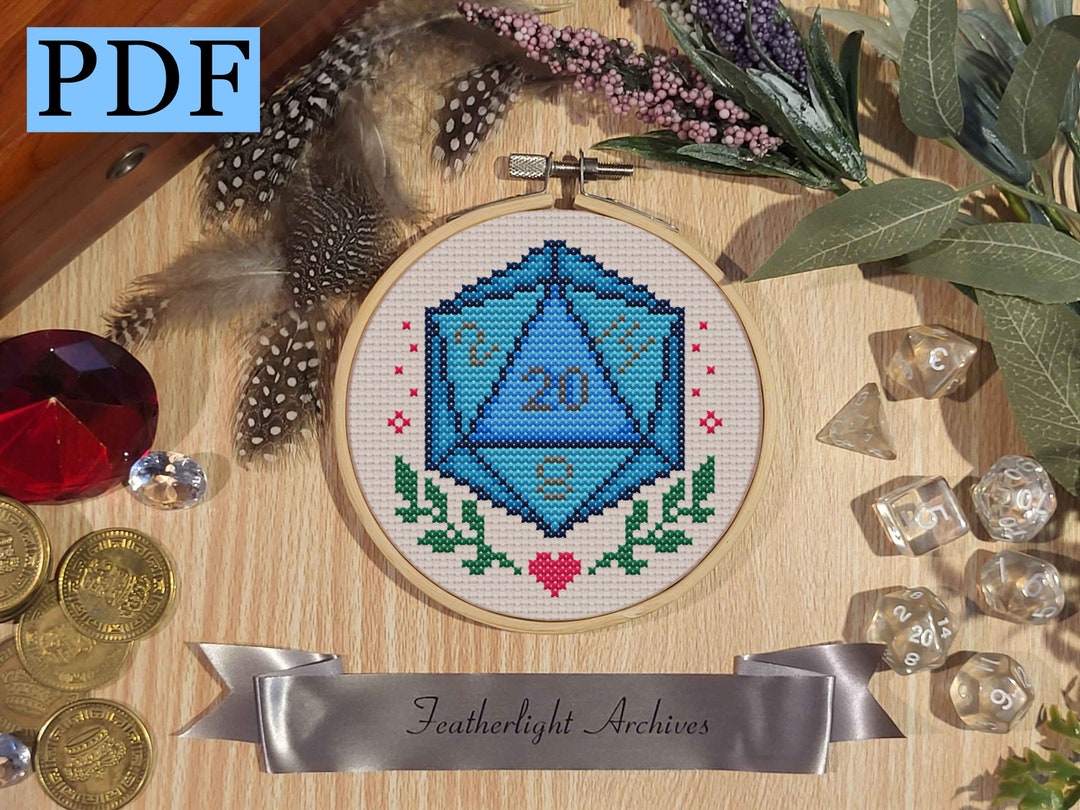 D20 Cross Stitch Pattern - Etsy