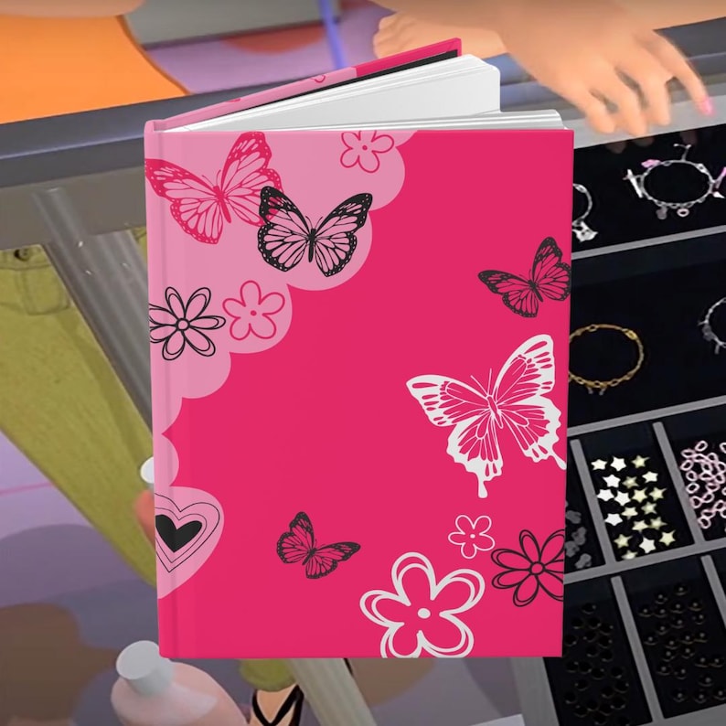 Pink Y2K Butterfly Journal Gift 2000s Diary Nostalgic Cute Notebook ...