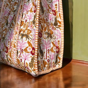 Hand Block Printed Beach Bags Quilted Tote Bag Hand Block Printed Tote ...