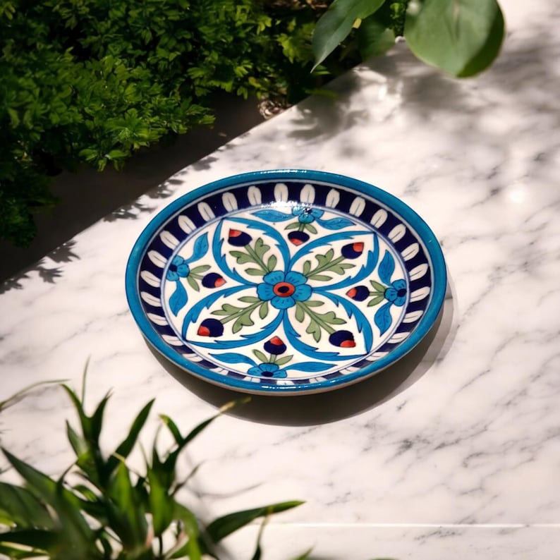 Blue Pottery Decorative Plate | Blue Pottery | Hand-painted Plate ...