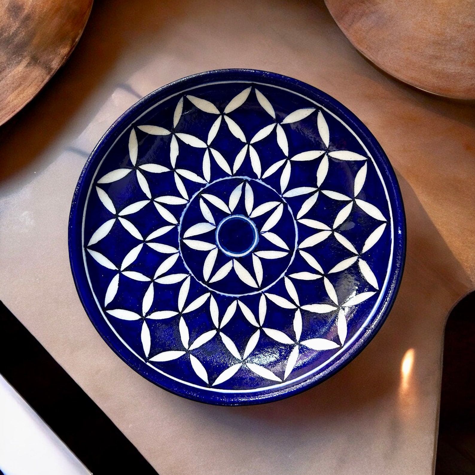 Blue Pottery Decorative Plate | Blue Pottery | Hand-painted Plate ...