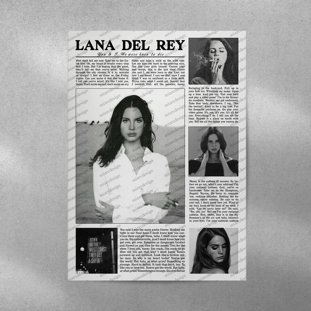 Lana Del Rey Newspaper Poster - Etsy