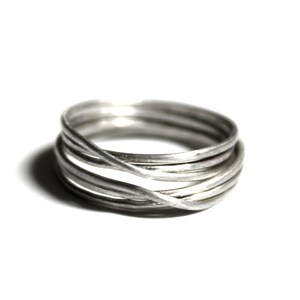 Triple Wrap Sterling Silver Ring / Wrapped Stacking Ring / - Etsy