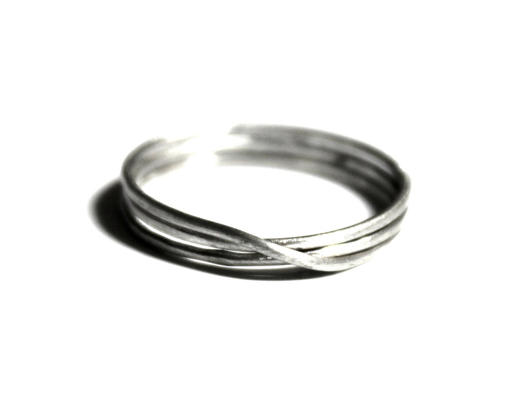 Triple Wrap Sterling Silver Ring / Wrapped Stacking Ring / - Etsy