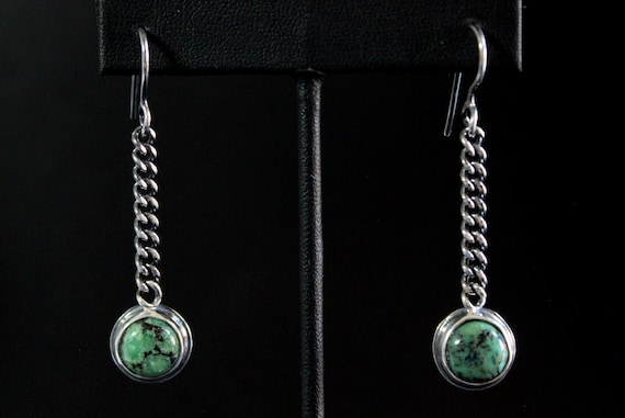 Green New Lander Chalcosiderite Turquoise Sterling Silver Drop - Etsy