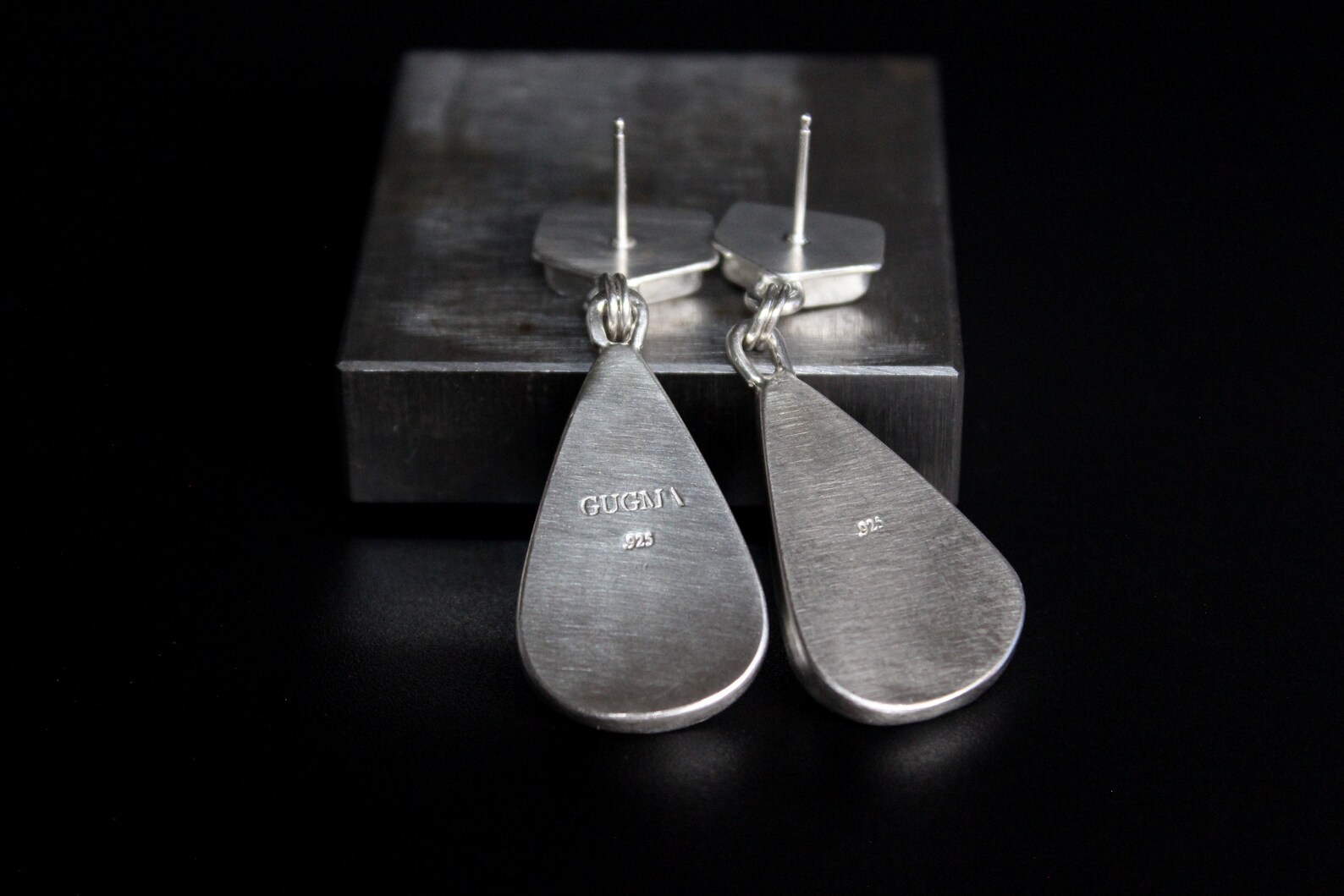 Pink Star Sapphire Wildhorse Magnesite Sterling Silver Post Stud Dangle ...