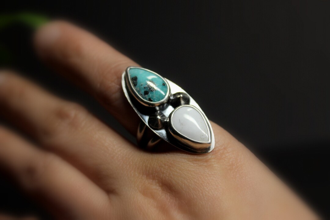 SIZE 9 White Water Whitewater Turquoise Pyrite White Buffalo Turquoise ...