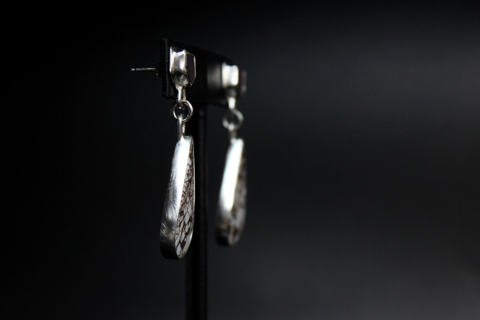 Pink Star Sapphire Wildhorse Magnesite Sterling Silver Post Stud Dangle ...