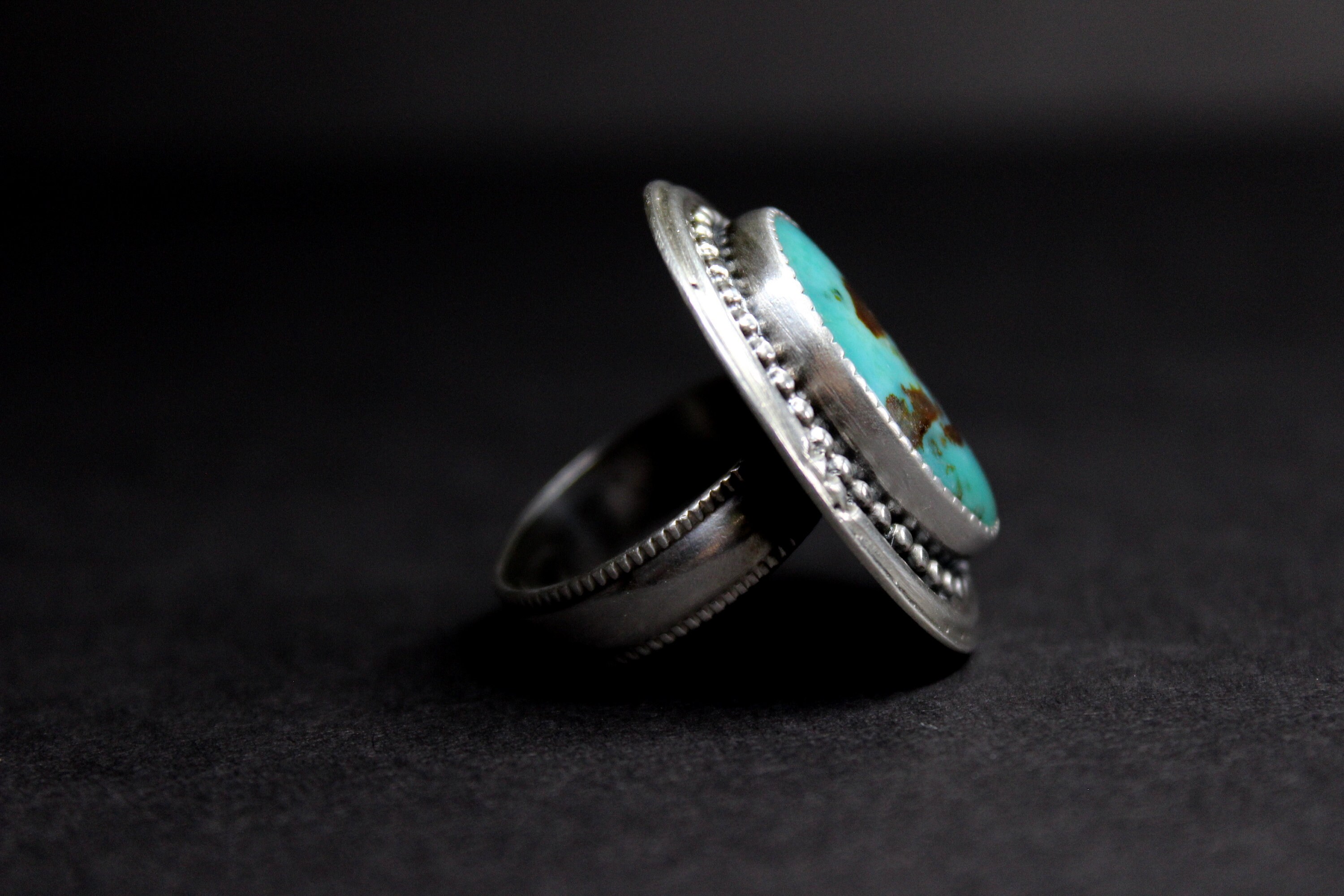 SIZE 7 - Turquoise Mountain Turquoise Sterling Silver Ring | Arizona ...