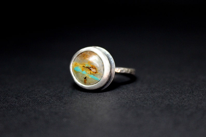 SIZE 7.25 7.5 Royston Ribbon Turquoise Sterling Silver Ring - Etsy