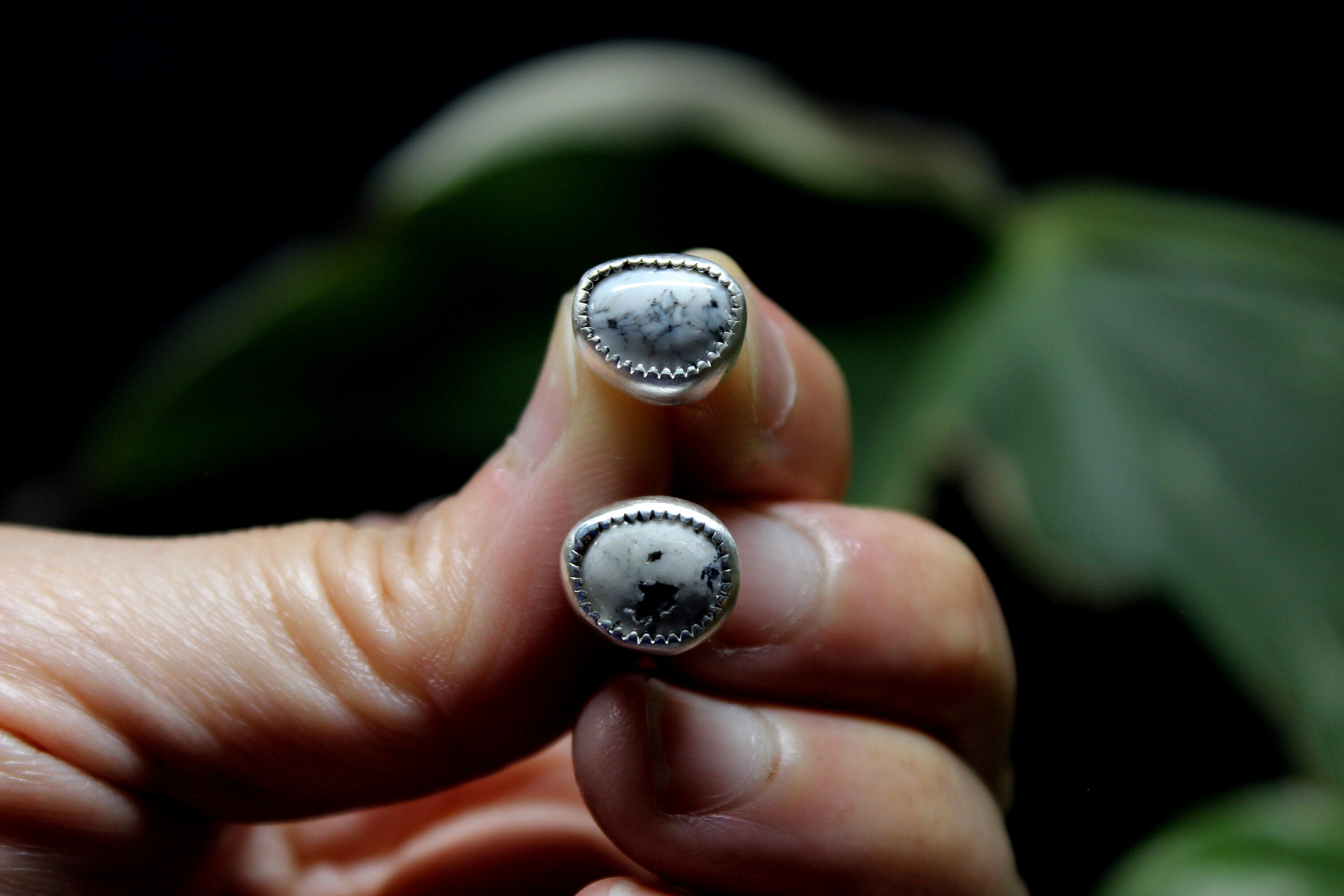 READY TO SHIP - White Buffalo Turquoise Sterling Silver Studs Post ...