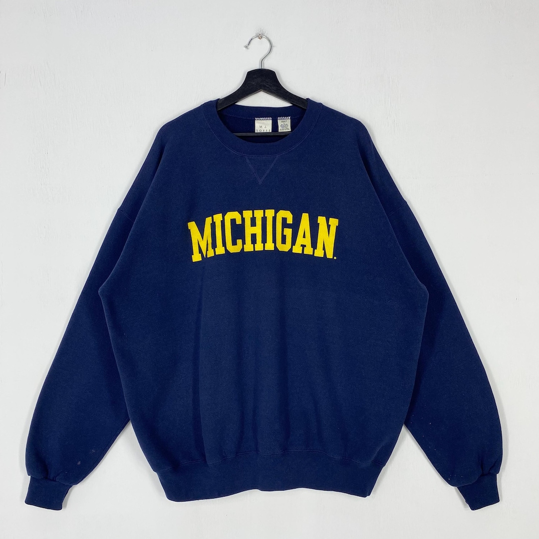 Vintage 90s University Michigan Sweatshirt Crewneck Pullover Michigan ...