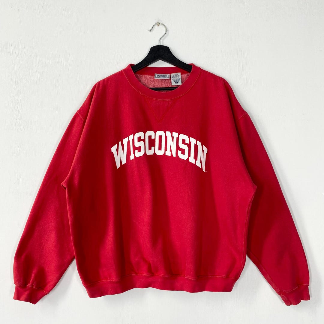 Vintage 90s University Wisconsin Sweatshirt Wisconsin Crewneck ...