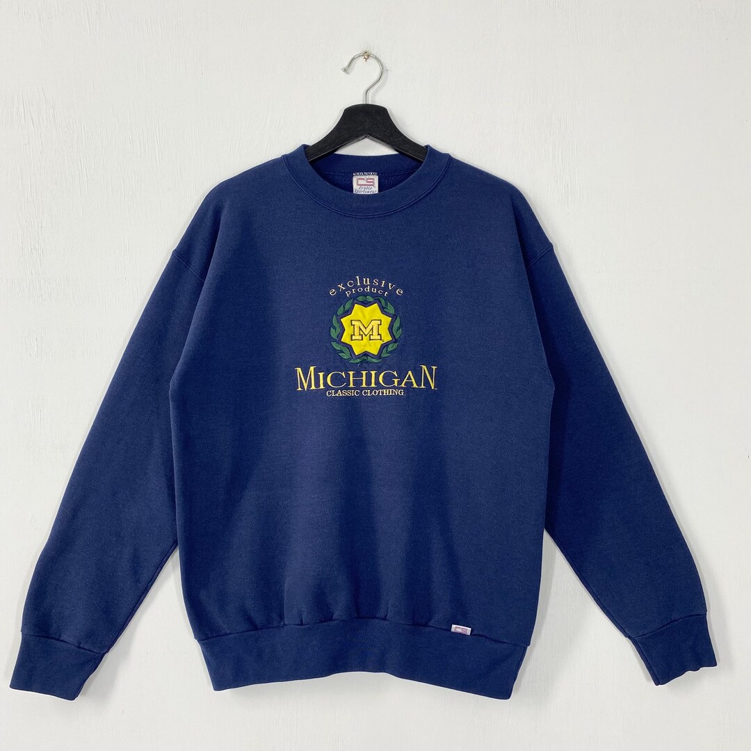 Vintage 90s University Michigan Sweatshirt University Michigan Crewneck ...