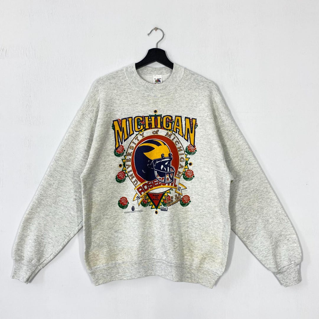 Vintage 90s University Michigan Sweatshirt University Michigan Crewneck ...