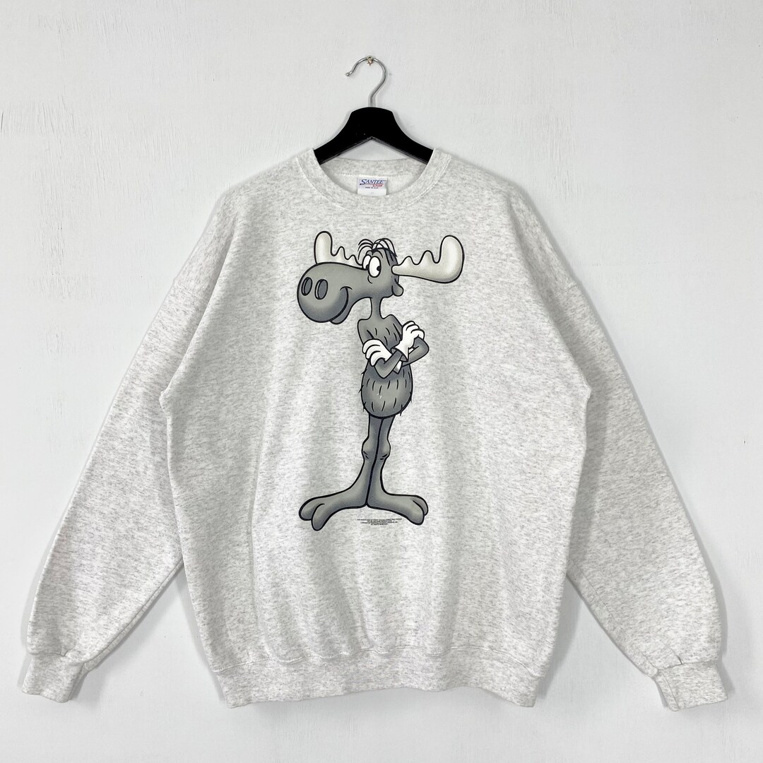 Vintage 90s Adventures of Rocky and Bullwinkle Sweatshirt Rocky ...