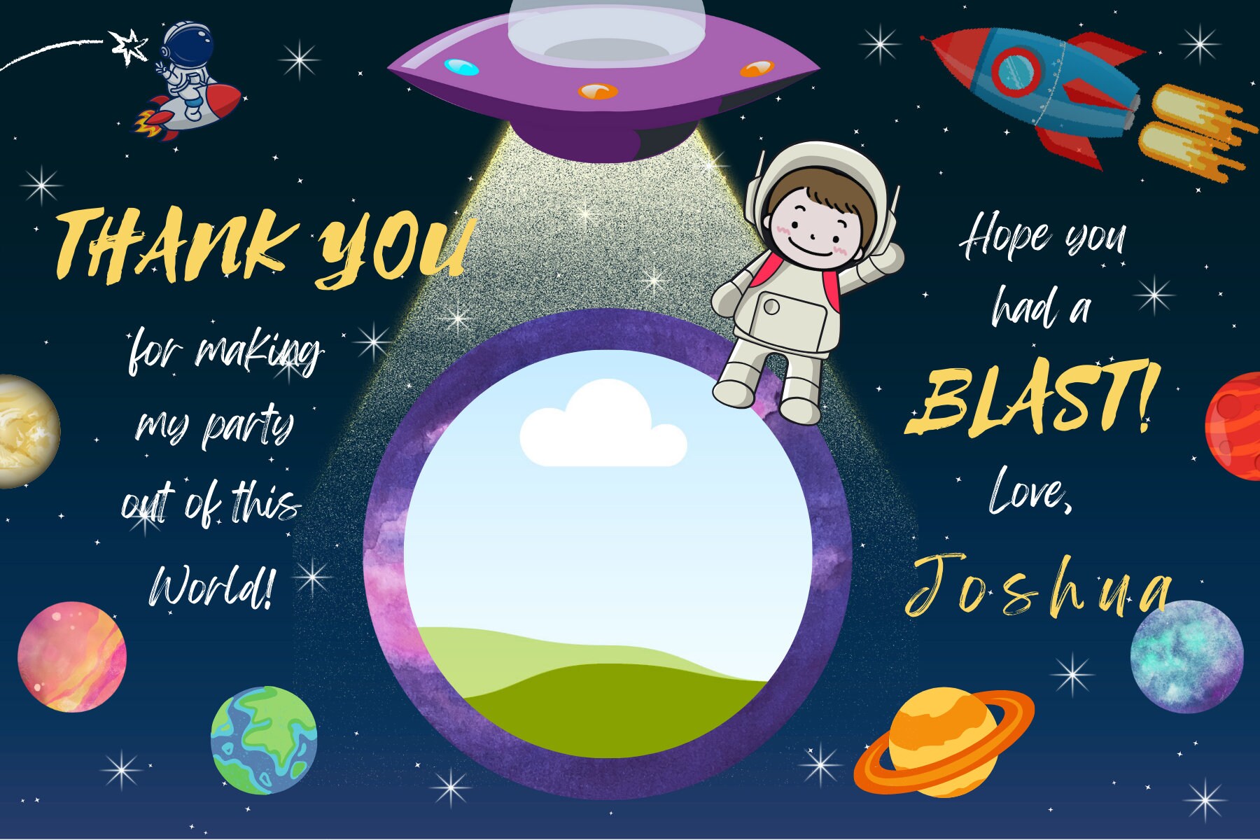 Editable Birthday Thank You Photo Card, Thank You Card Printable ...