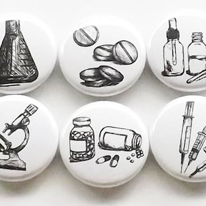 Pharmacist Gift Magnets Graduation Pills Vials Microscope Beaker ...