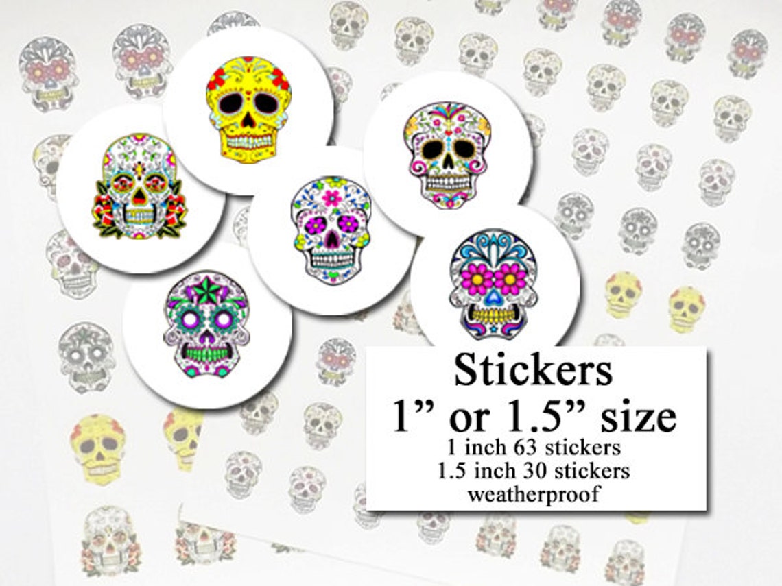 Day of the Dead STICKERS Planner Labels Envelope Seals Dia De - Etsy