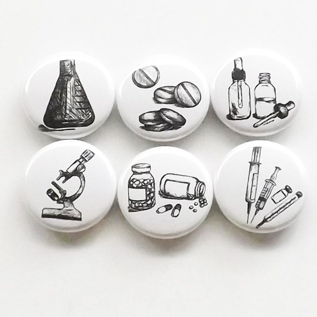 Pharmacist Gift Magnets Graduation Pills Vials Microscope Beaker ...