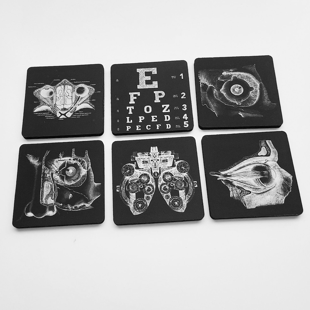 Eye Doctor Drink Coasters Optometrist Ophthalmologist Optical Gift Set ...