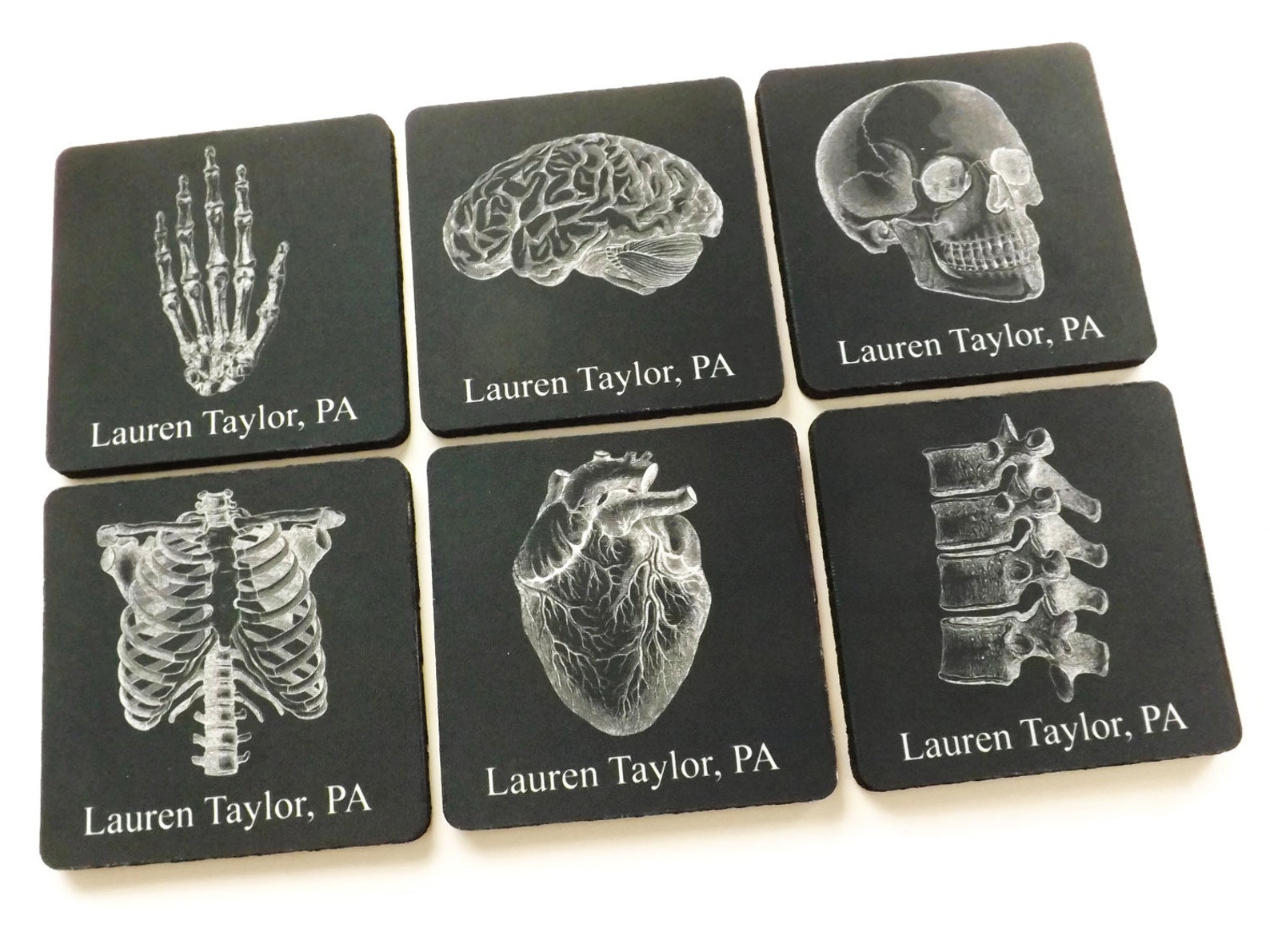 Custom Name Medical Graduation Coaster Set Anatomy Gift School - Etsy