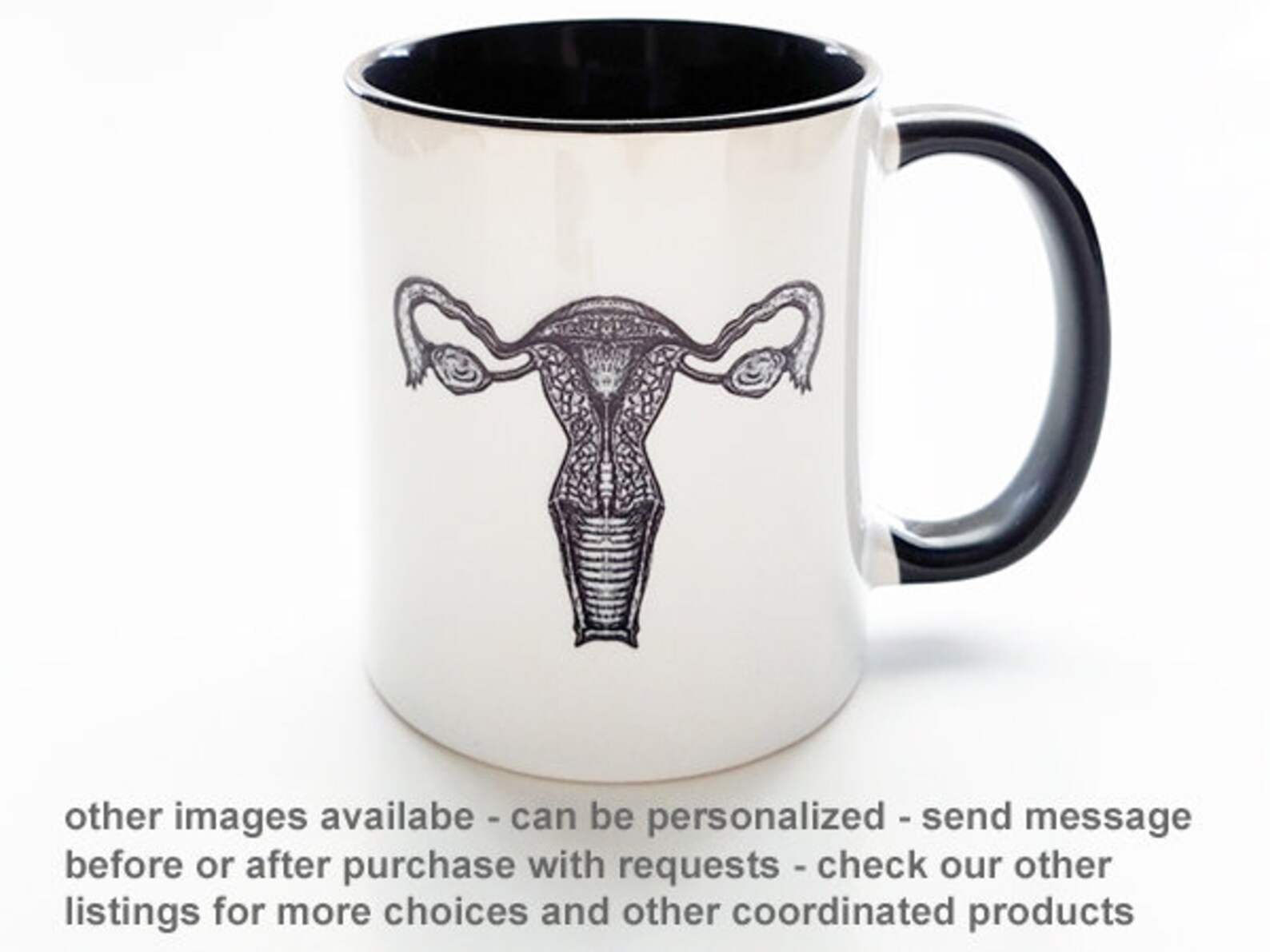 Uterus Mug Female Anatomy Gift Goth Ovaries Woman Girl Power Resist ...