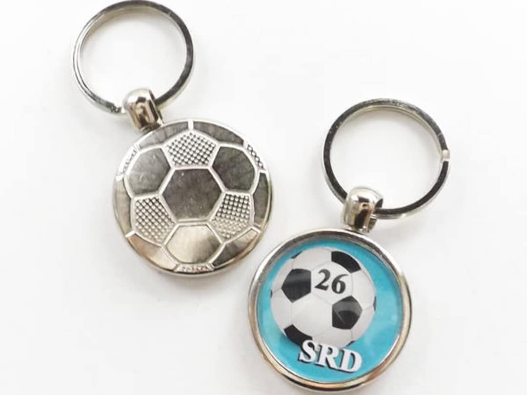 Soccer Ball Keychain Sports Team Coach Gift Initials Number Custom Name ...