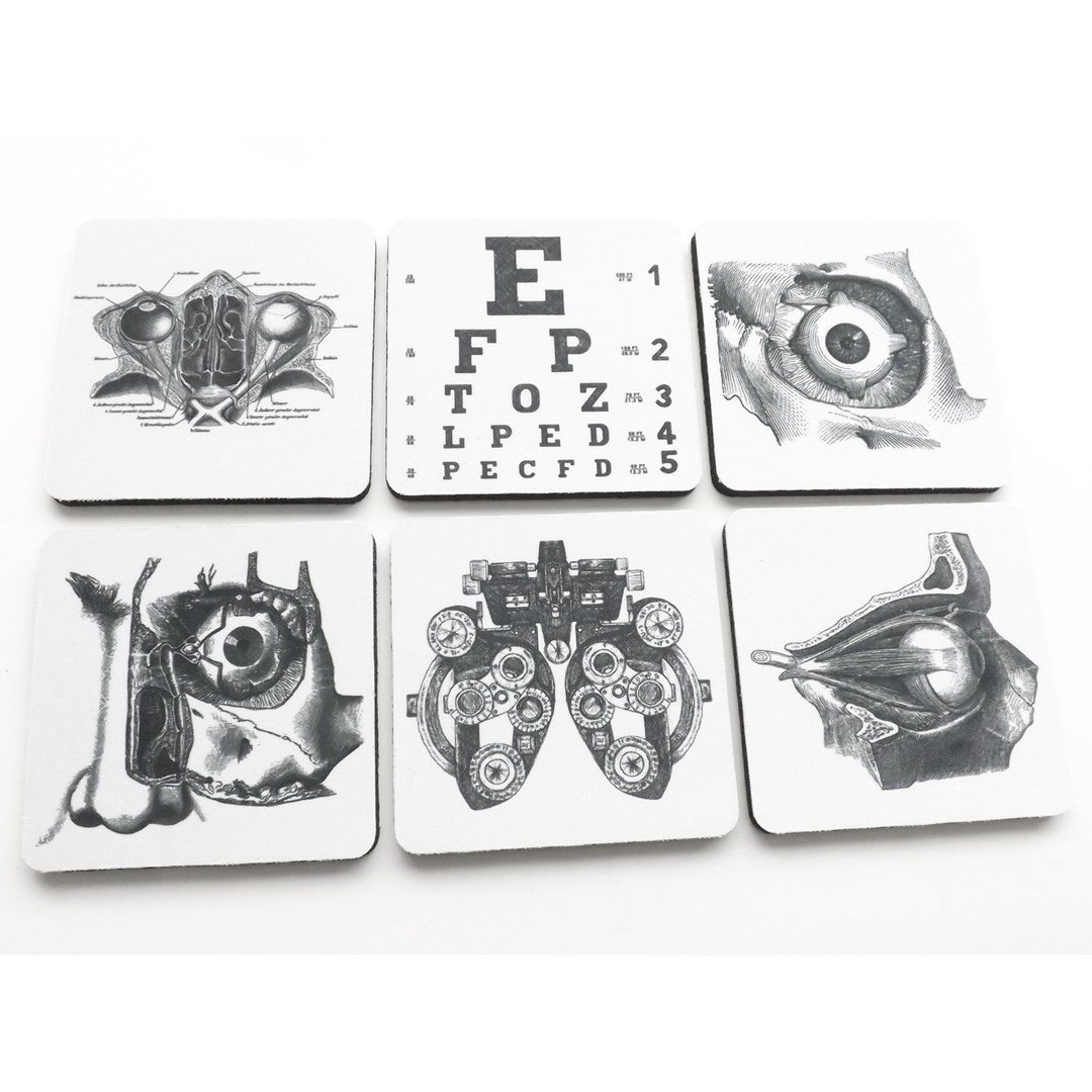 Eye Doctor Drink Coasters Optometrist Ophthalmologist Anatomy Optical ...