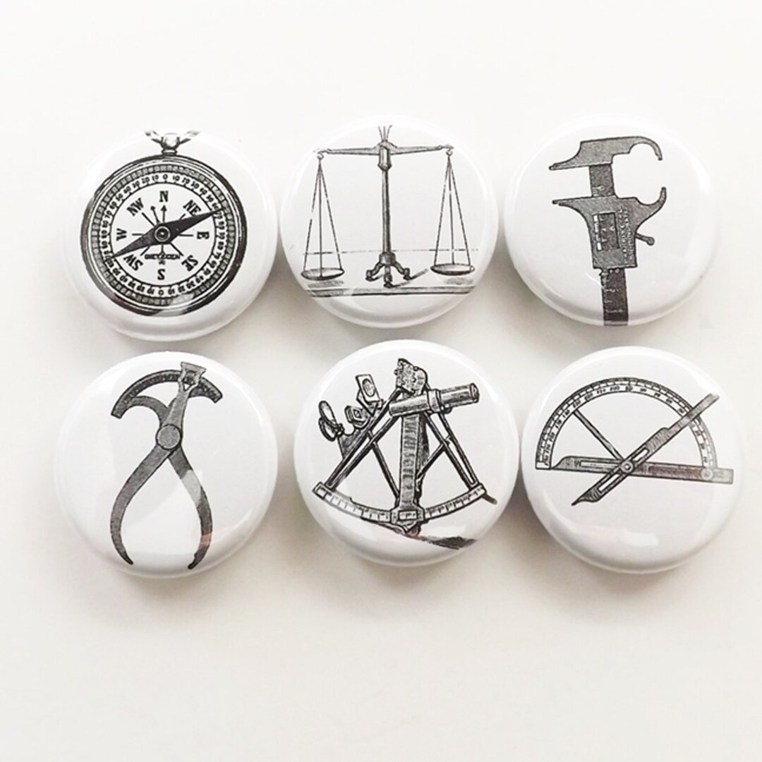 Instruments Refrigerator Magnet Gift Set Mechanical Vintage Compass ...