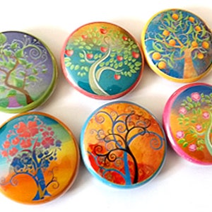 Fridge Magnet Set Nature Trees Leaves Flowers Fall Autumn Retro ...