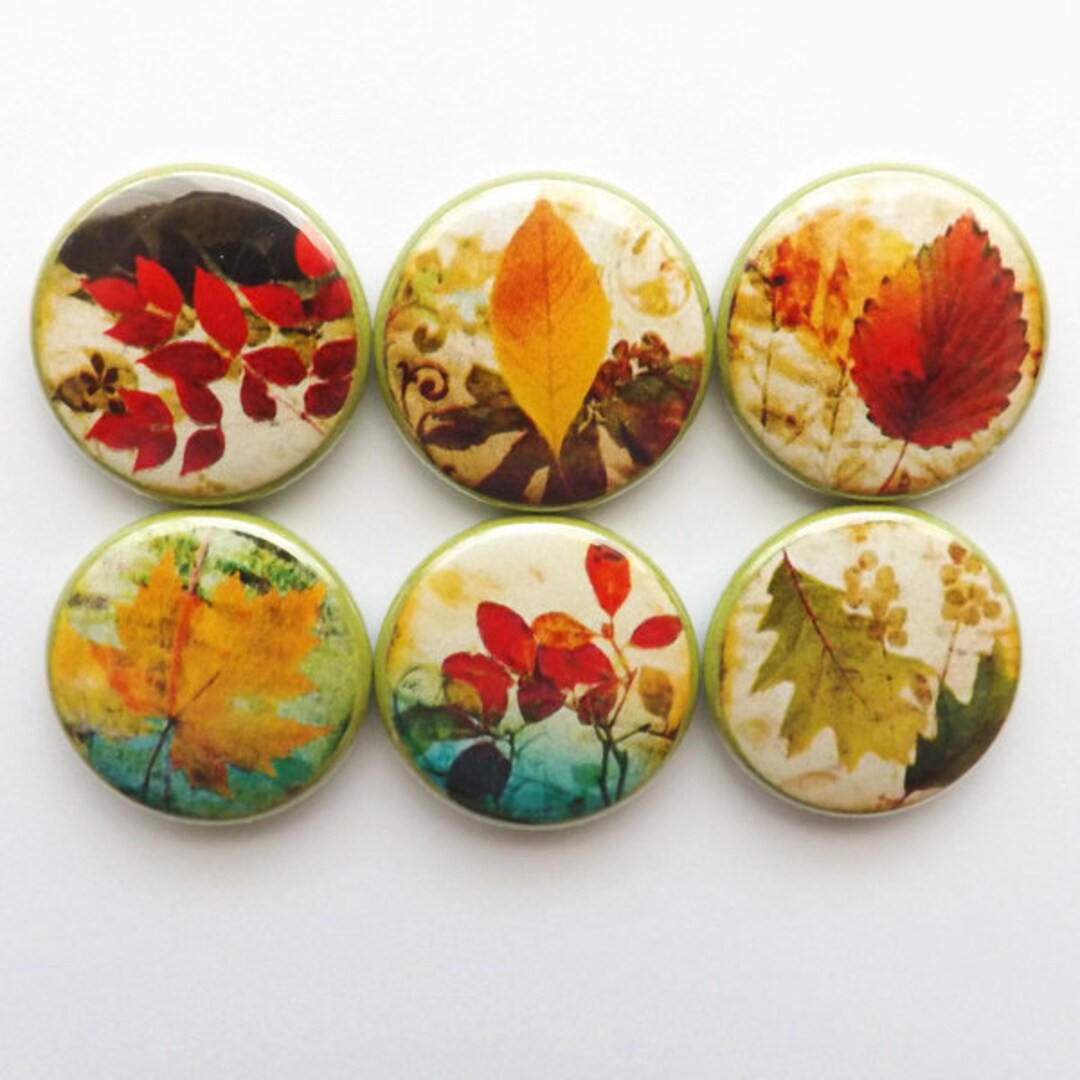 Autumn Decor Leaves Buttons Pins Fall Nature Party Favor - Etsy