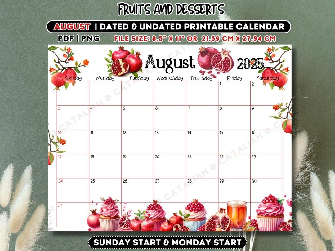 2025 Printable August Monthly Calendar for Kids in Watercolor ...