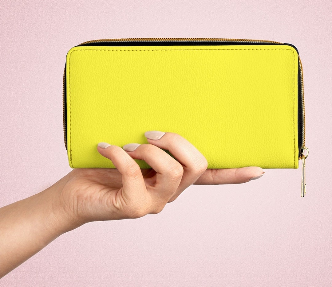 Solid Colour Electric Lemon Wallet, ADHD & Neurodiverse, Modern Simple ...