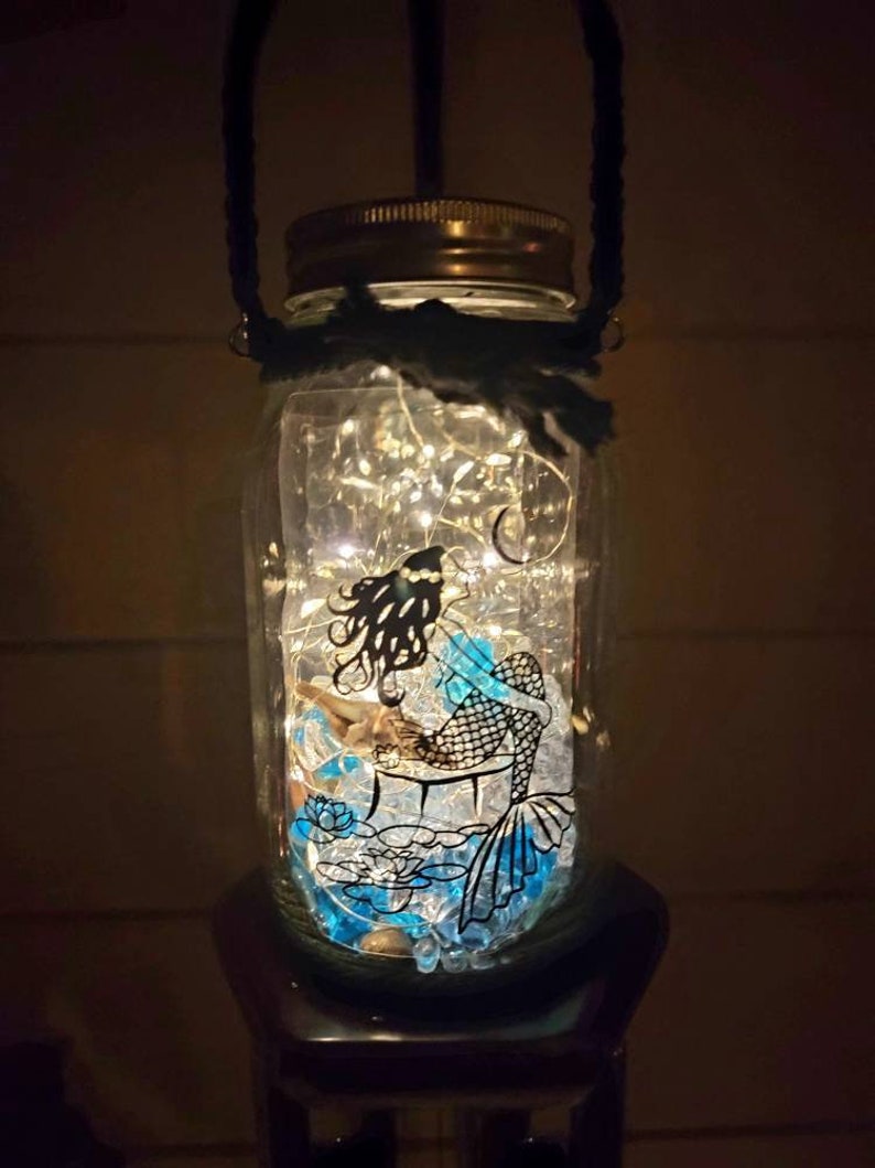 Mermaid Solar Rechargeable Mason Jar Fairy Lantern Wind Chime - Etsy