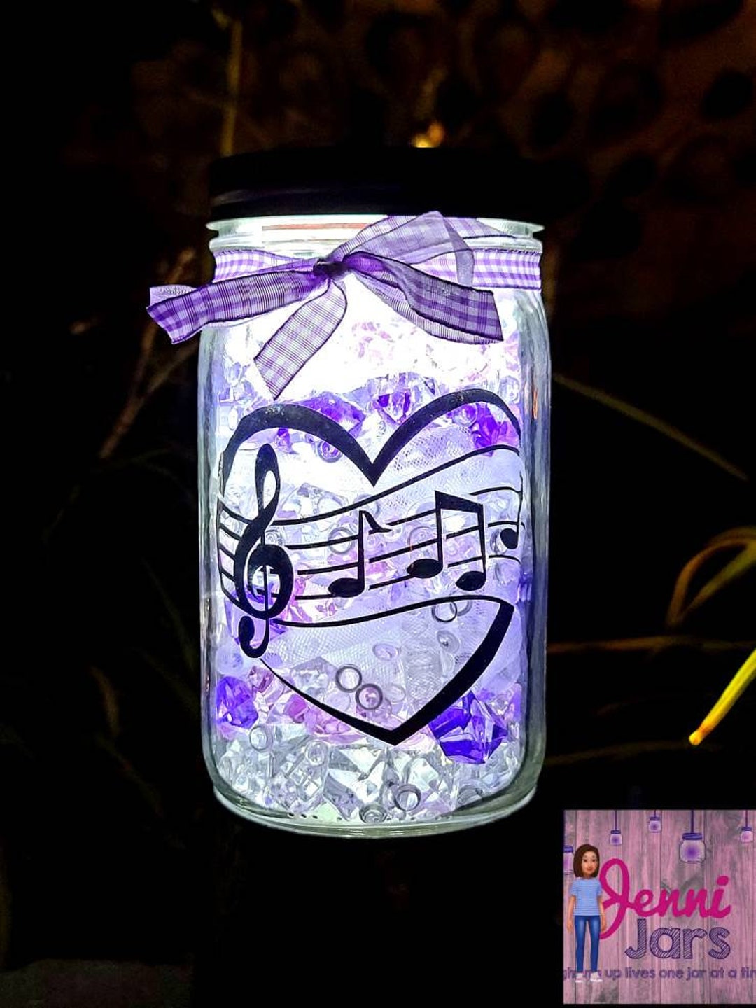 Farmhouse Music Mason Jar Light Decor, Music Kitchen Centerpiece ...