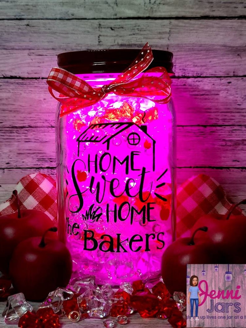 Personalized Mason Jar Light Kitchen Decor Farmhouse - Etsy