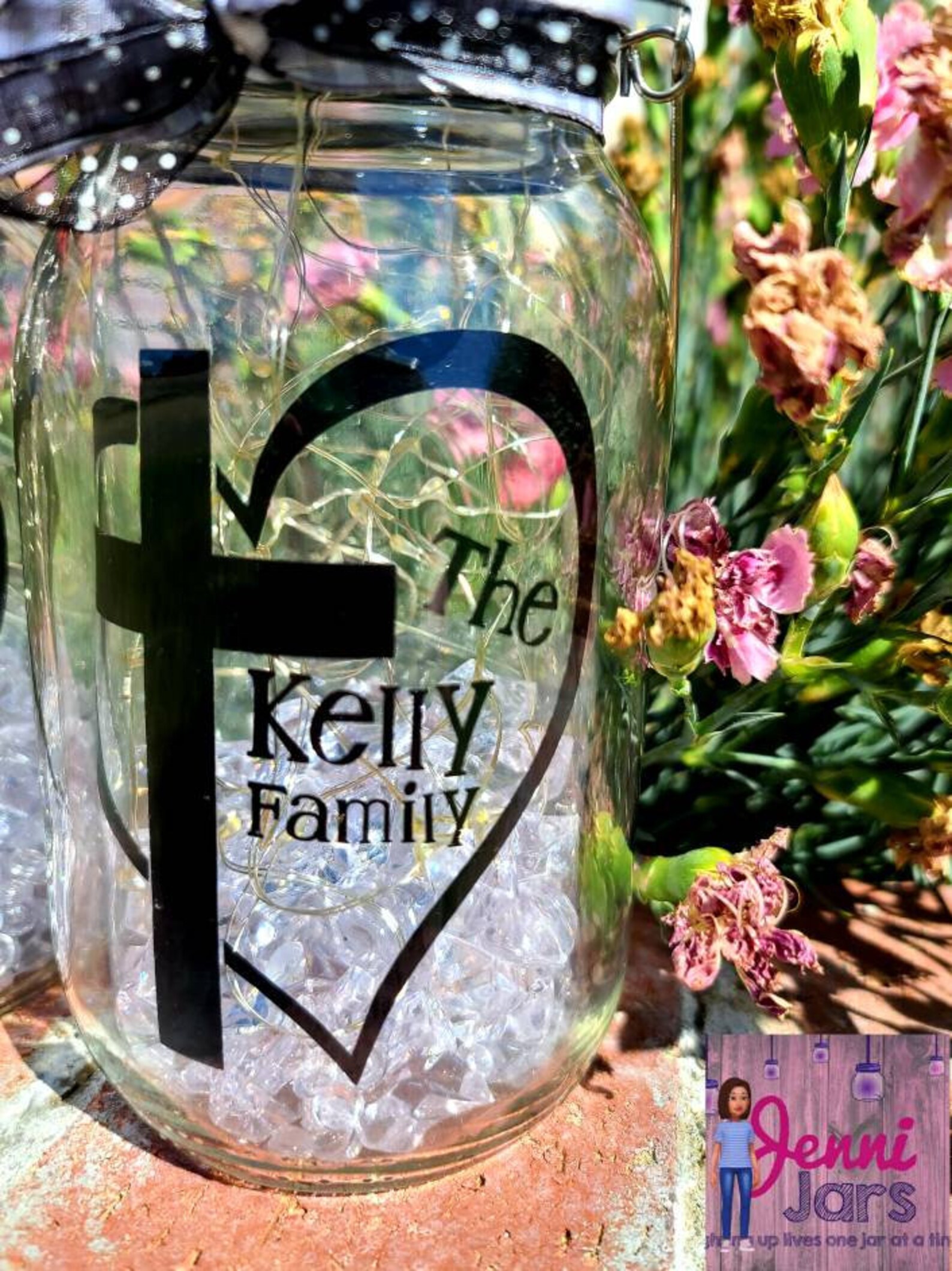 Personalized Cross Mason Jar Light Cross Decor Farmhouse - Etsy
