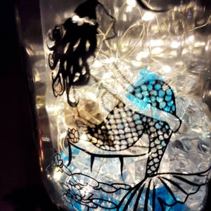 Mermaid Solar Rechargeable Mason Jar Fairy Lantern Wind Chime, Outdoor ...