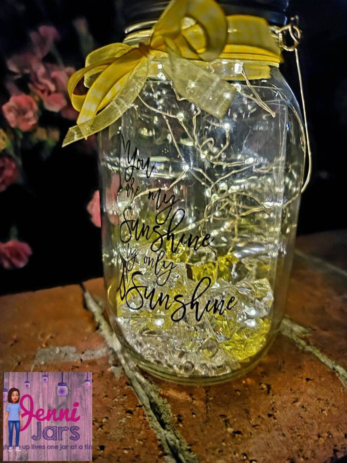 Sunflower Farmhouse solar mason jar light sunshine decor | Etsy