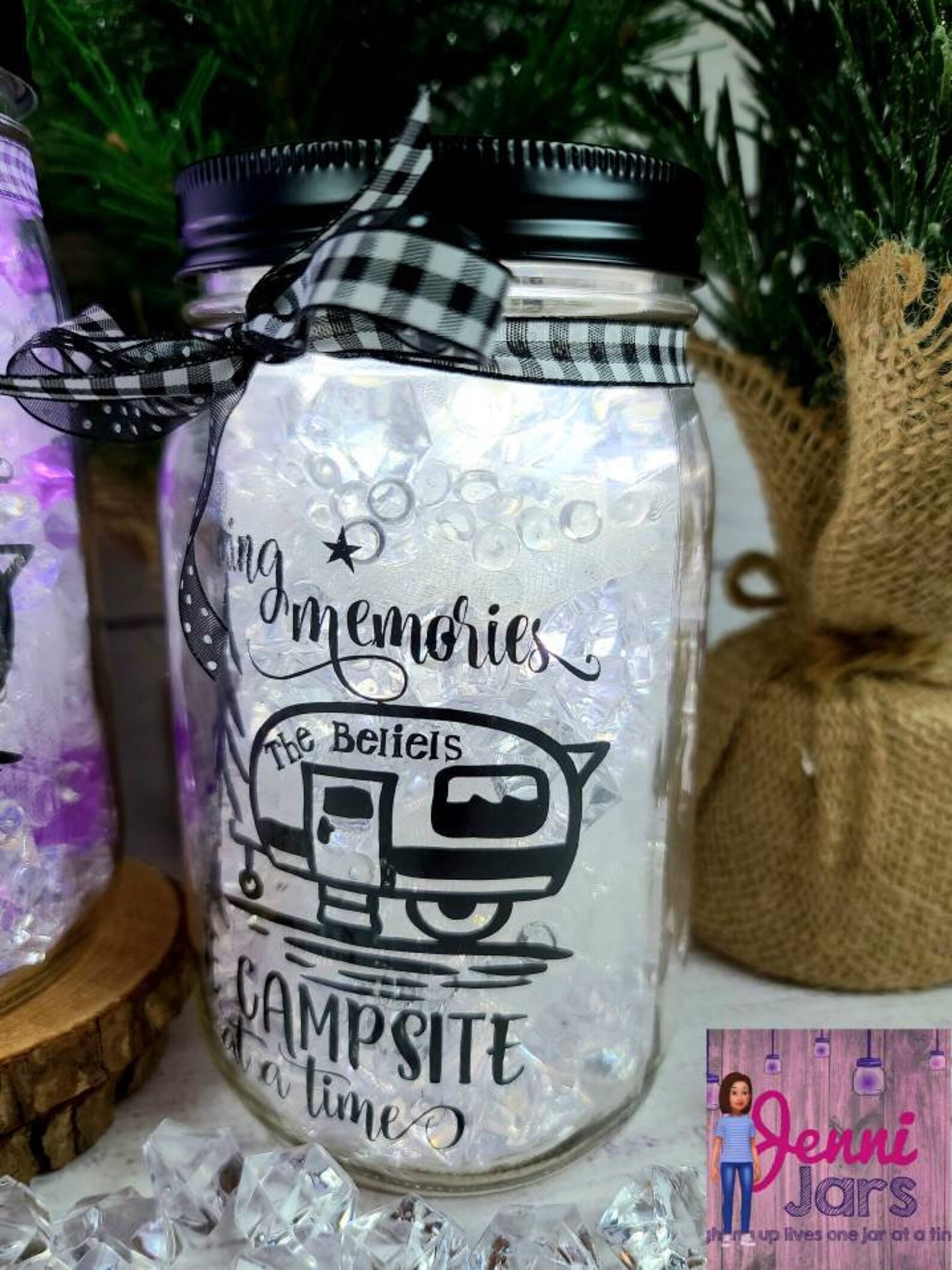 Personalized light up rv decor farmhouse mason jar light | Etsy