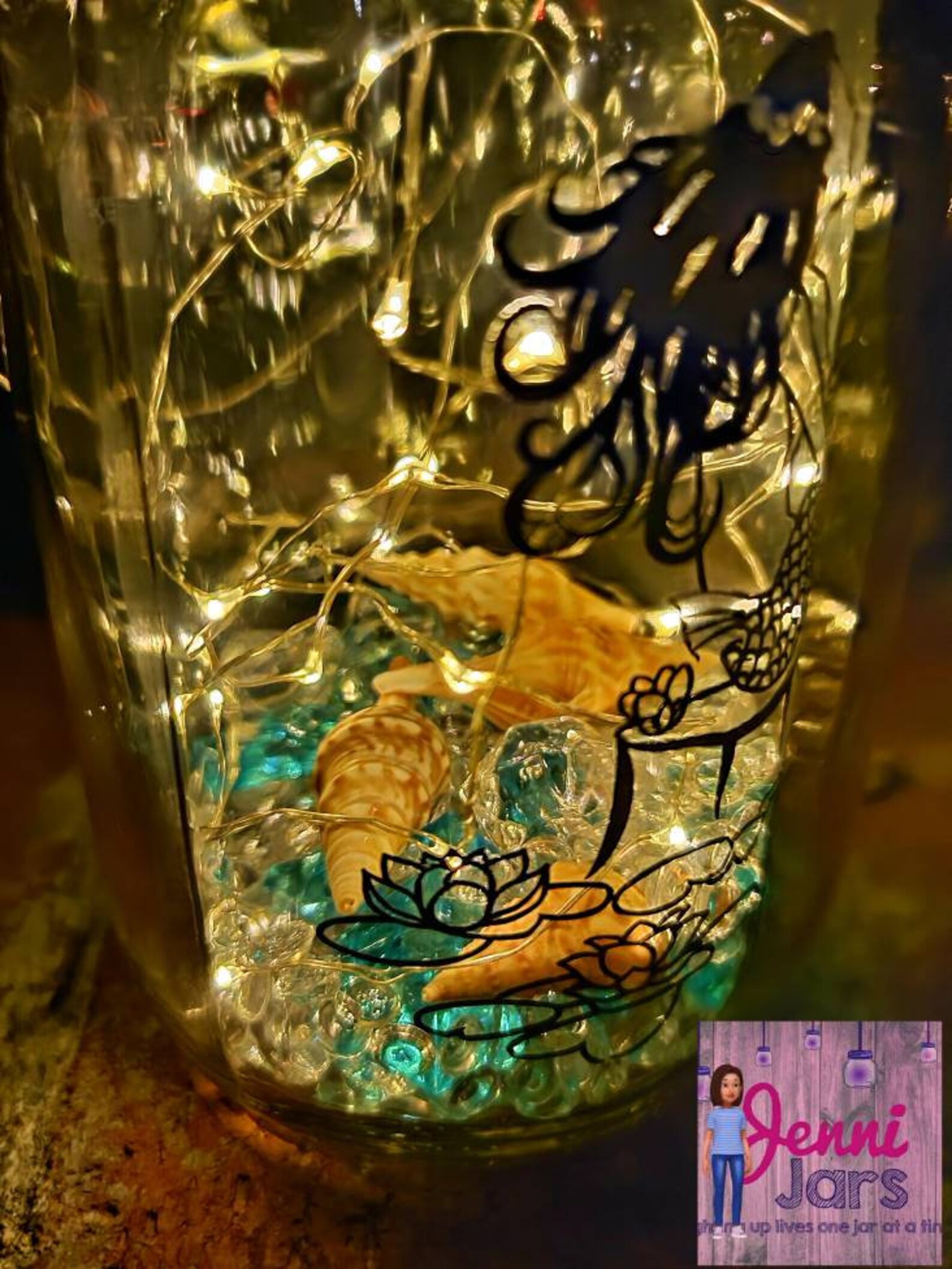 Mermaid Solar Rechargeable Mason Jar Fairy Lantern, Mermaid Decor ...