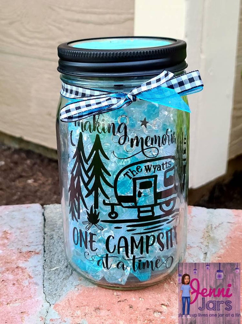 Personalized light up rv decor farmhouse mason jar light | Etsy