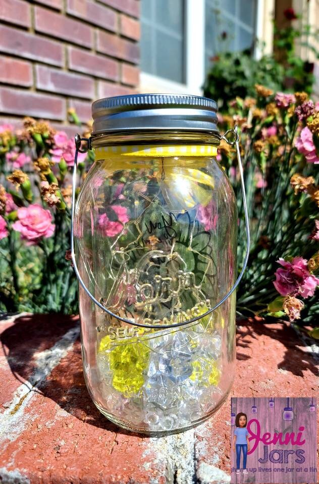 Sunflower Farmhouse Solar Mason Jar Light, Sunshine Decor, Farmhouse ...