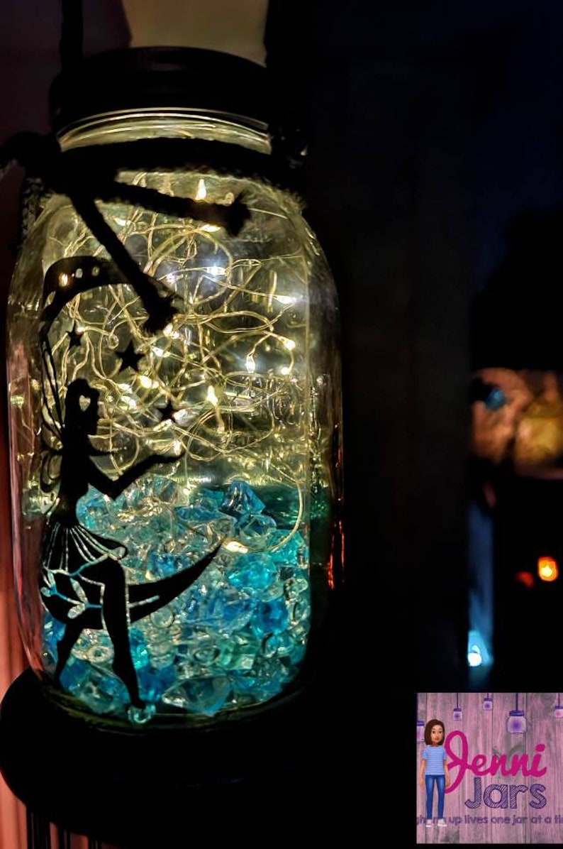Fairy Light up Mason Jar Wind Chime Outdoor Solar Windchime | Etsy