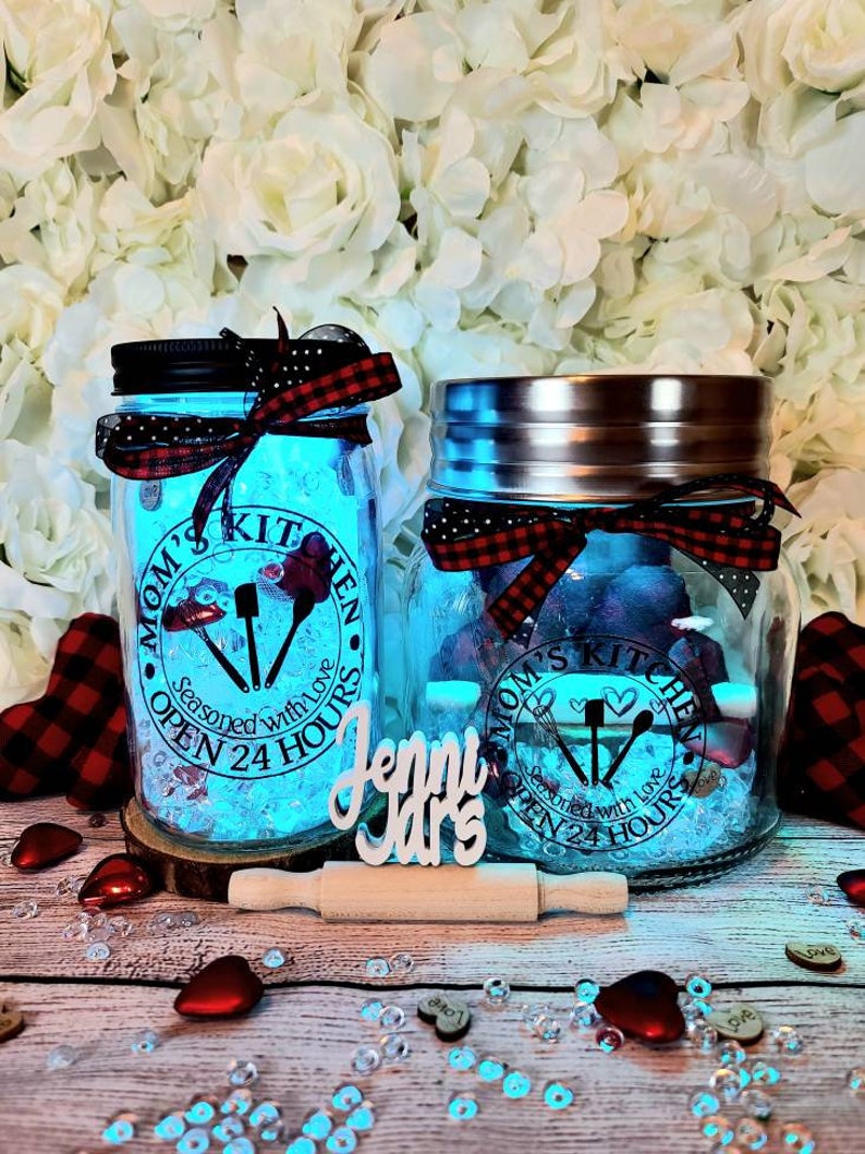Mother's Day Buffalo Plaid Mason Jar Light Gift Tiered | Etsy