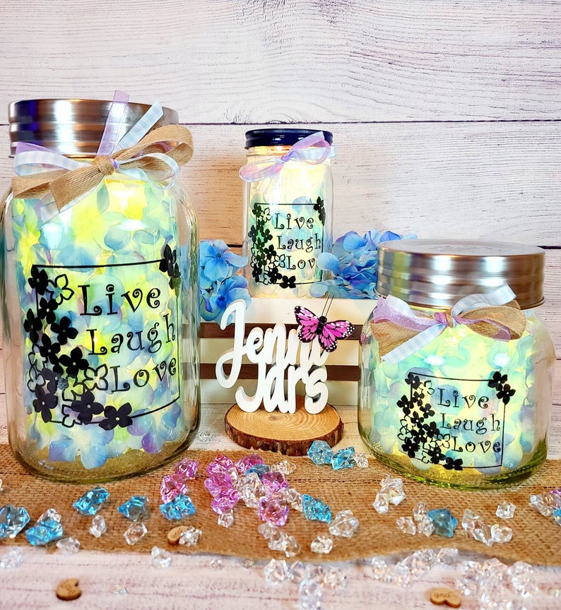 Spring Farmhouse Hydrangea Mason Jar Light Centerpiece - Etsy