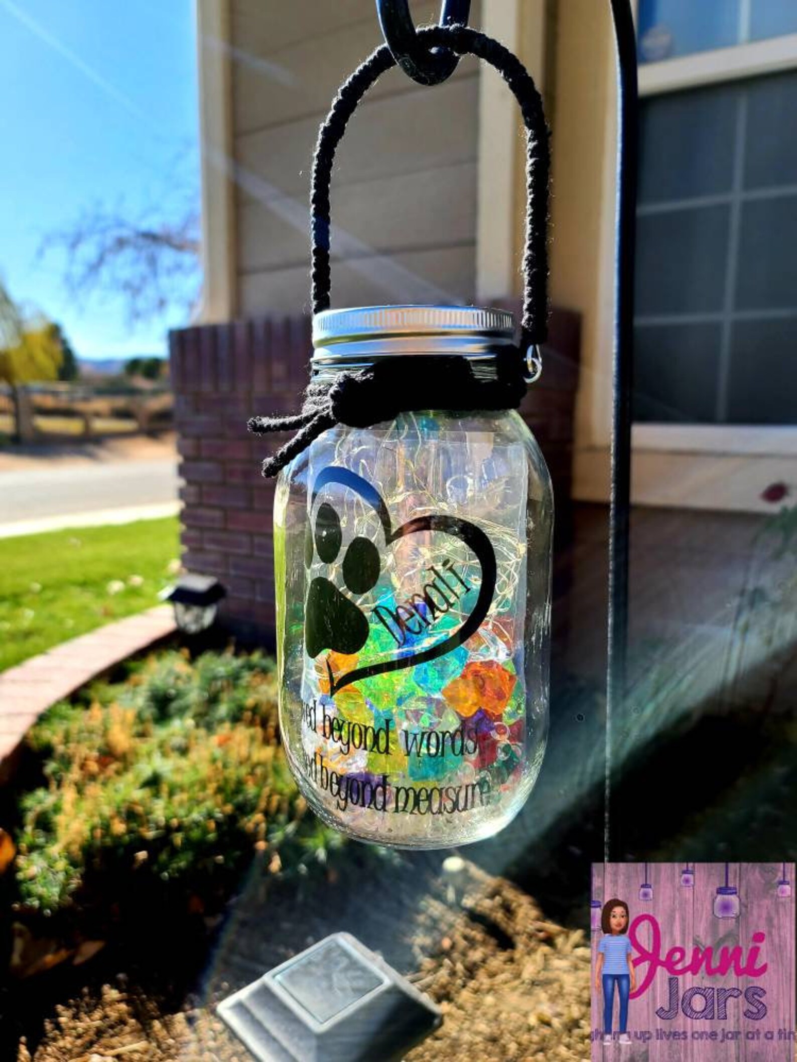 Personalized Pet Memorial Solar Mason Jar Fairy Lantern Life - Etsy