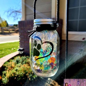 Personalized Pet Memorial Solar Mason Jar Fairy Lantern, Life Marker ...