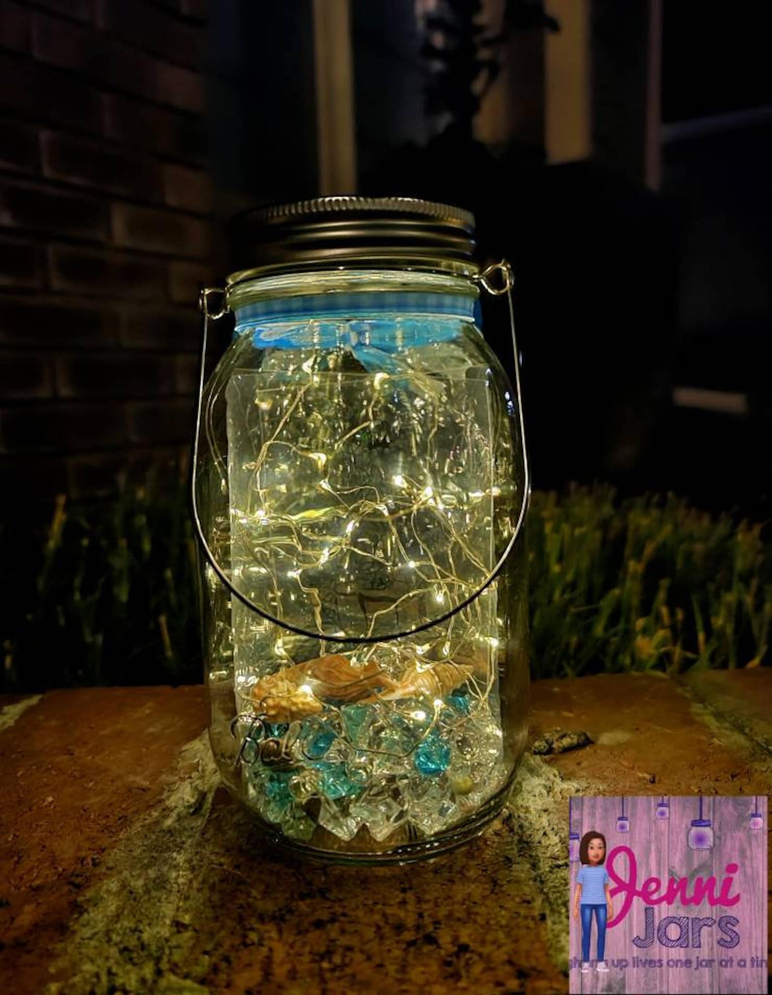 Mermaid Solar Rechargeable Mason Jar Fairy Lantern, Mermaid Decor ...